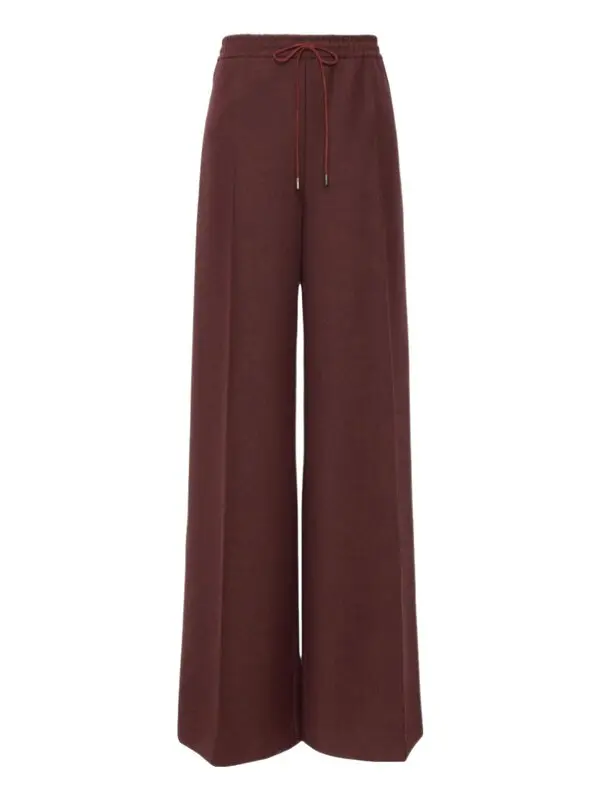 Max Mara Wide-leg Drawstring Trousers - Rust-red