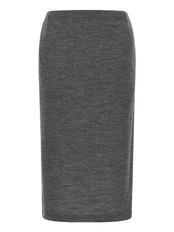 Junya Watanabe Mélange-effect Midi Skirt - Grey
