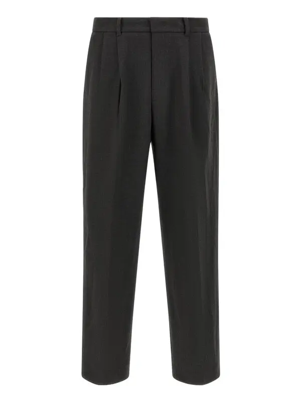 DUNST Double Pinch Wide-leg Pants - Charcoal-grey