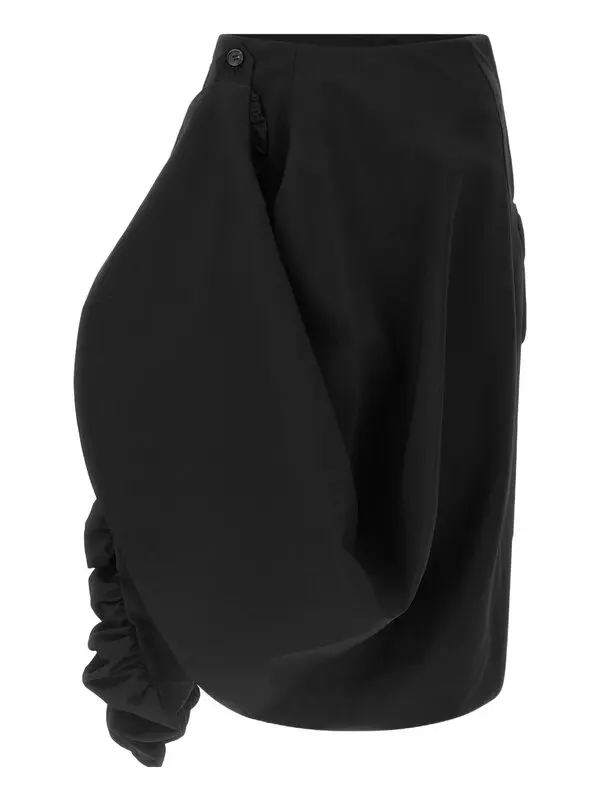 Comme Des Garçons Pleated Midi Skirt - Black