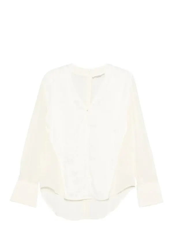 Victoria Beckham Cuff Detail Blouse - White