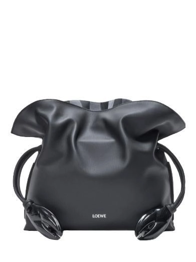 Loewe Medium Flamenco Clutch In Nappa Calfskin And Check Intarsio - Black/multicolor