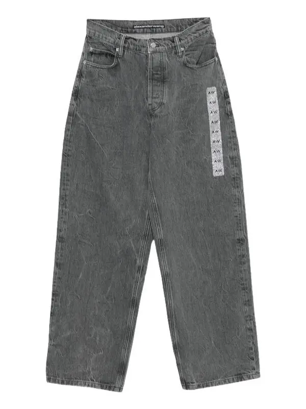 Alexander Wang Crystal-embellished Jeans - Gray