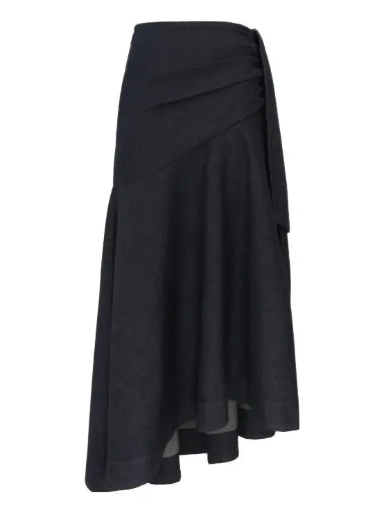 Zimmermann Draped Denim Maxi Skirt - Night Sky