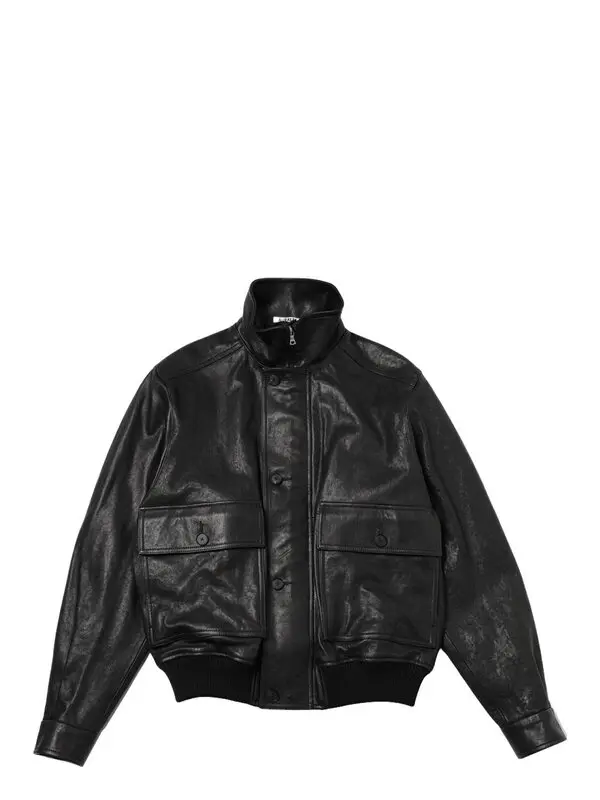 Auralee Textured Leather Blouson - Black