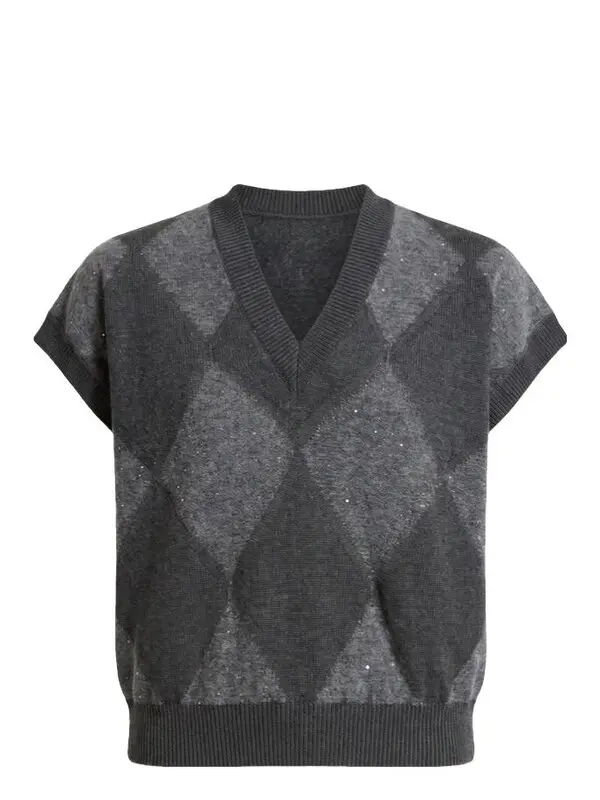 Peserico Argyle Pattern Sweater - Black