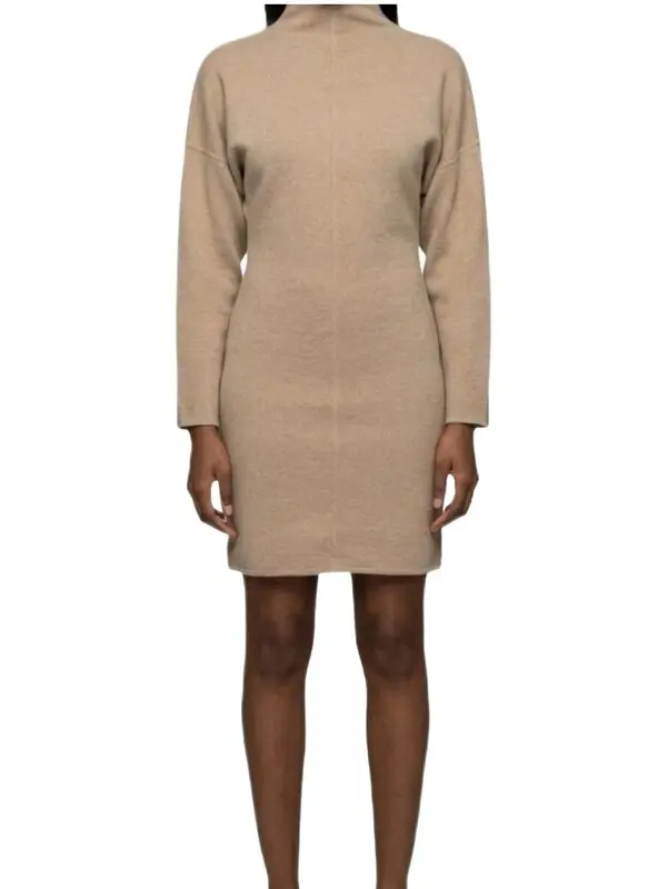 Max Mara Tenuta Long-sleeved Mini Dress - Beige