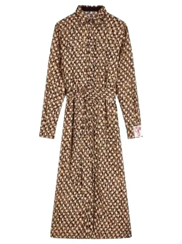 GOLDEN GOOSE Leopard Print Midi Dress - Brown