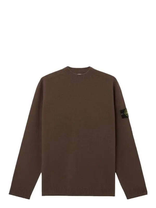Stone Island Regular-fit Mock Neck Jumper With Rolled Edges - Ochre