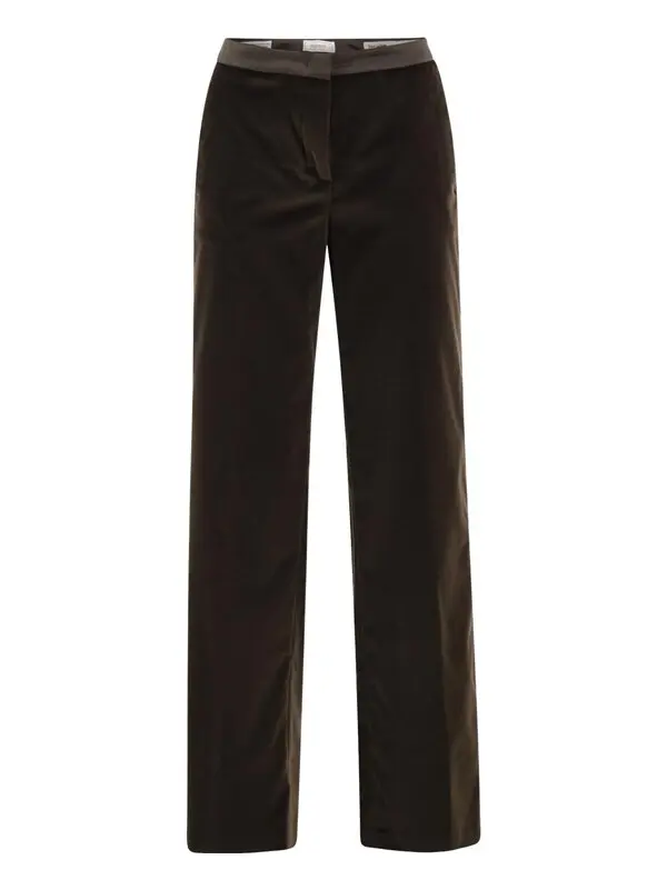 Peserico Satin-trim Straight-leg Pants - No