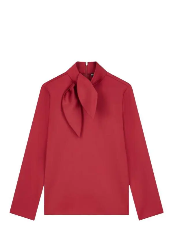 Emporio Armani Unlined Shirt In Techno Twill With Back Zipper And Hook - Red