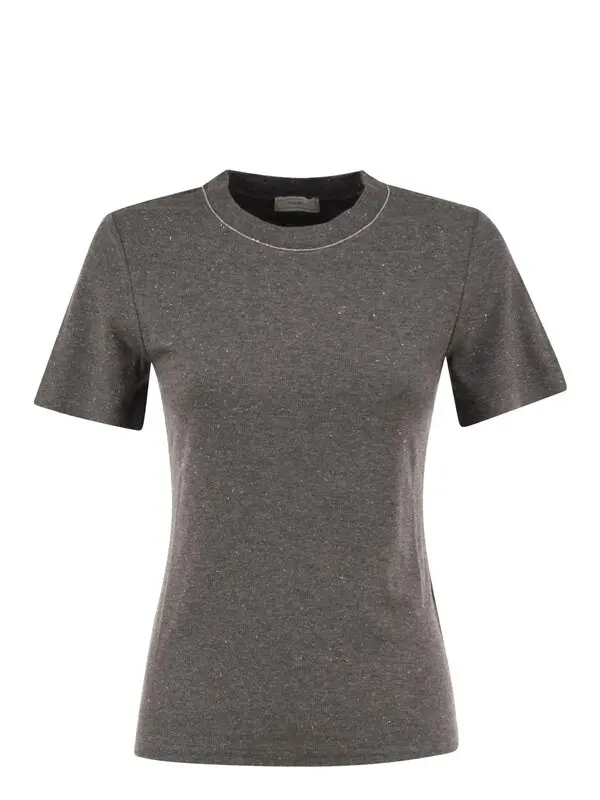 Peserico Shimmer Trim Jersey T-shirt - No