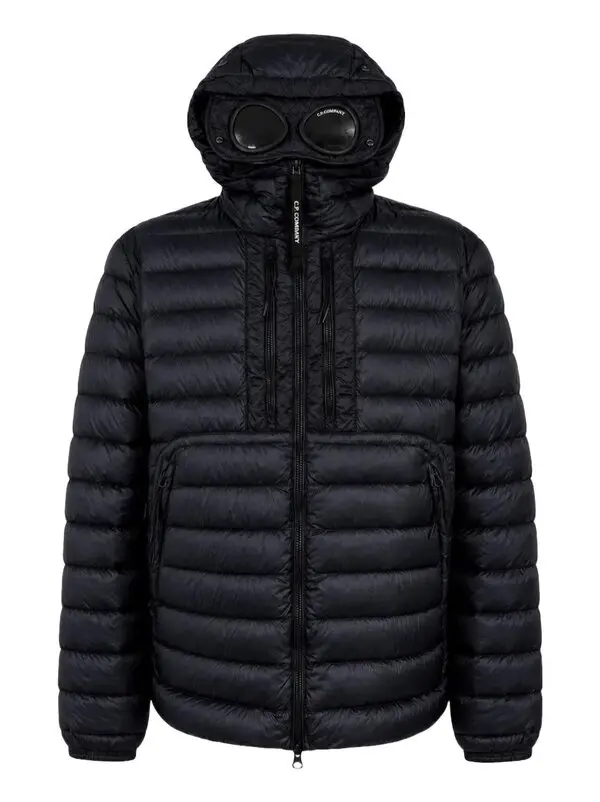 C.P. COMPANY Goggle-detail Quilted Jacket - Blue