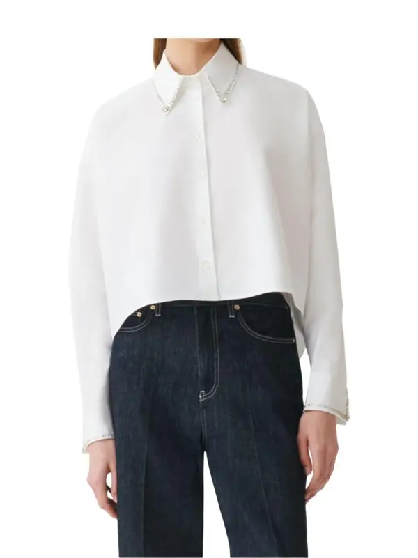 Fabiana Filippi Embellished Long-sleeve Shirt - White