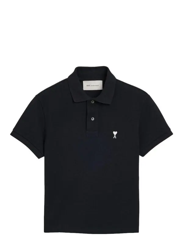 AMI Paris Short-sleeved Polo Shirt - Black