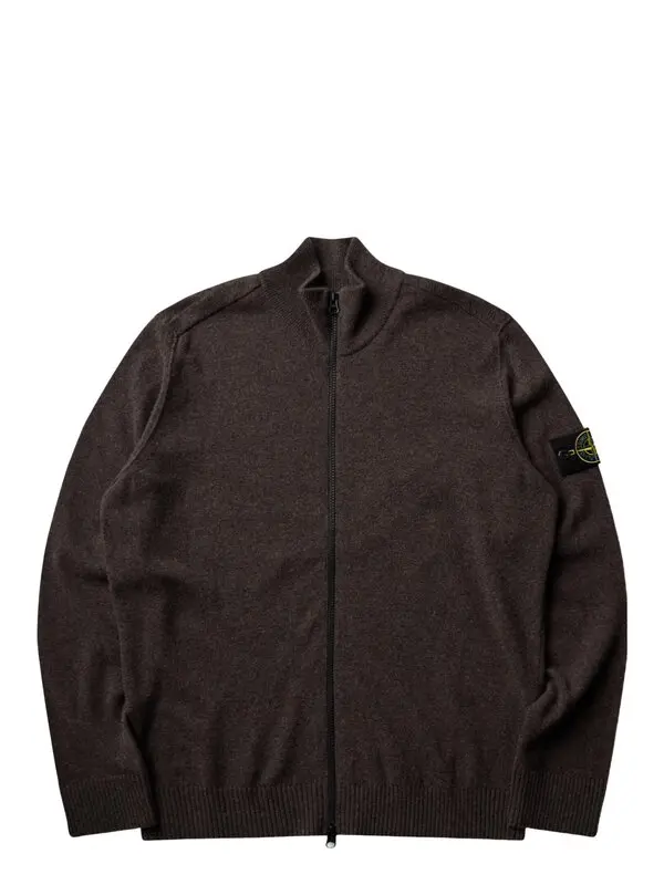 Stone Island Logo-patch Zip-up Wool Sweater - No