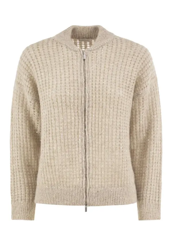 Peserico Zip Waffle Knit Cardigan - No