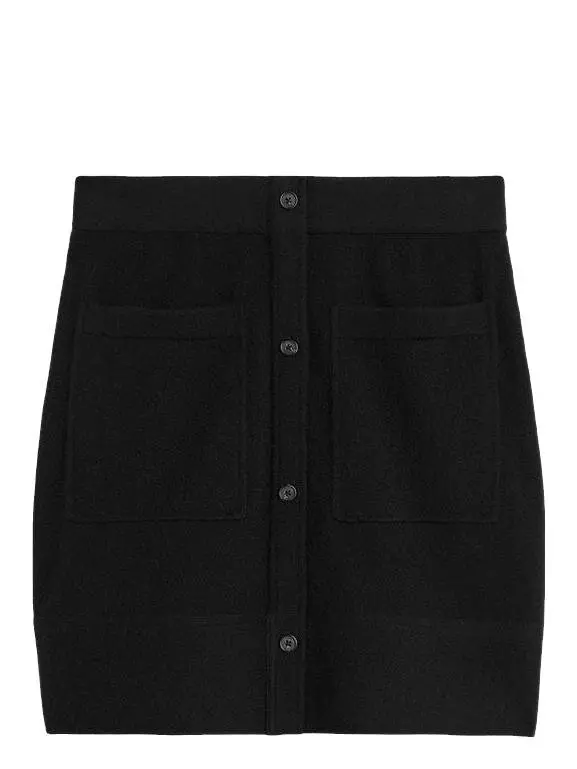 TOTEME Buttoned Cashmere Skirt - Black