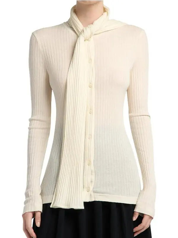 TOTEME Long-sleeve Knit T-shirt - White