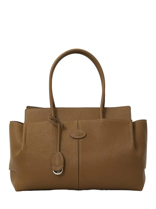 TOD'S Hammered Medium Tote Bag - Brown