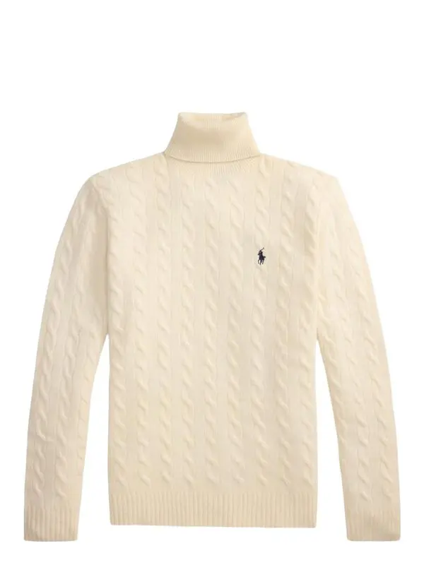 Polo Ralph Lauren Cable-knit Turtleneck Sweater - White