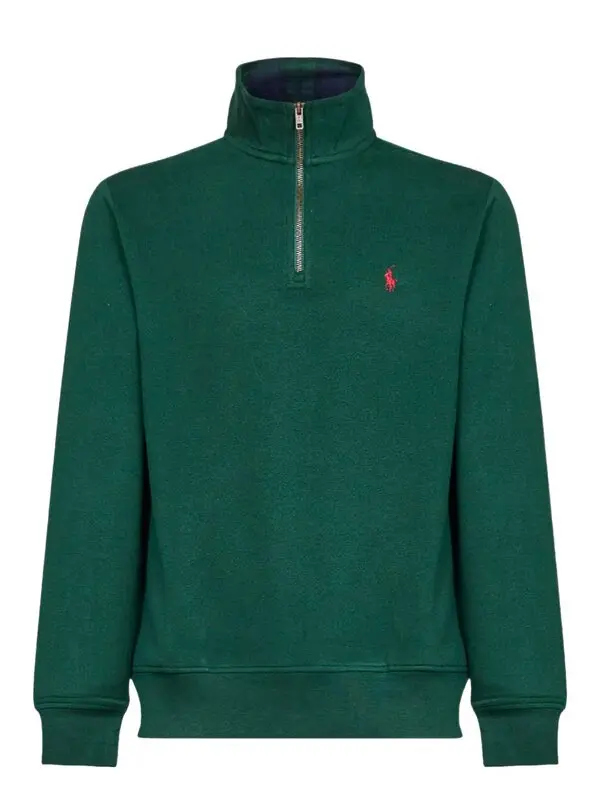 Polo Ralph Lauren The Rl Fleece Quarter-zip Sweatshirt - Moss Green