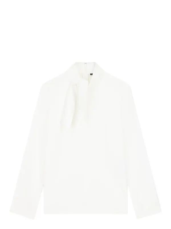 Emporio Armani Tie-neck Turtle Top - White