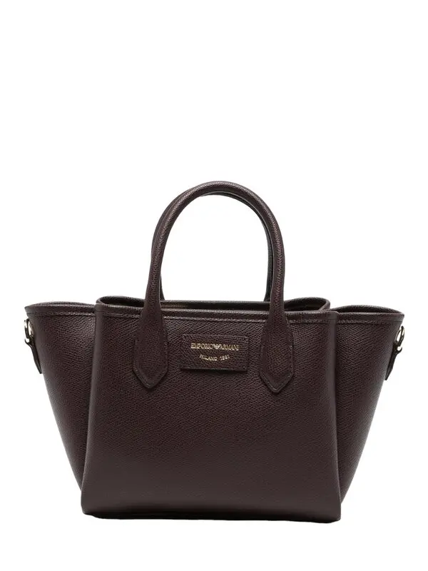 Emporio Armani Grained-leather Tote Bag - Wine/wine