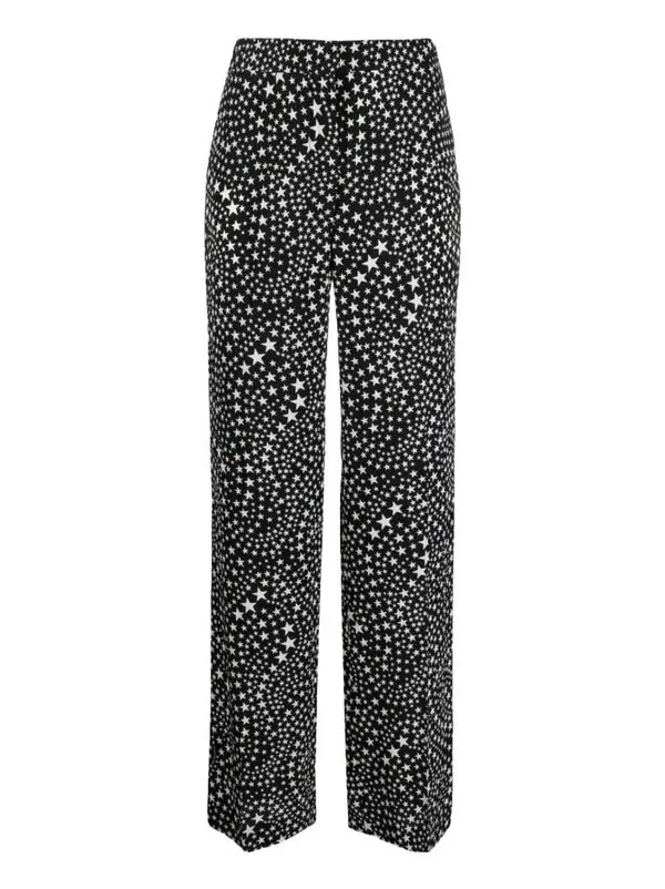 Stella McCartney Star-print Silk Trousers - Black