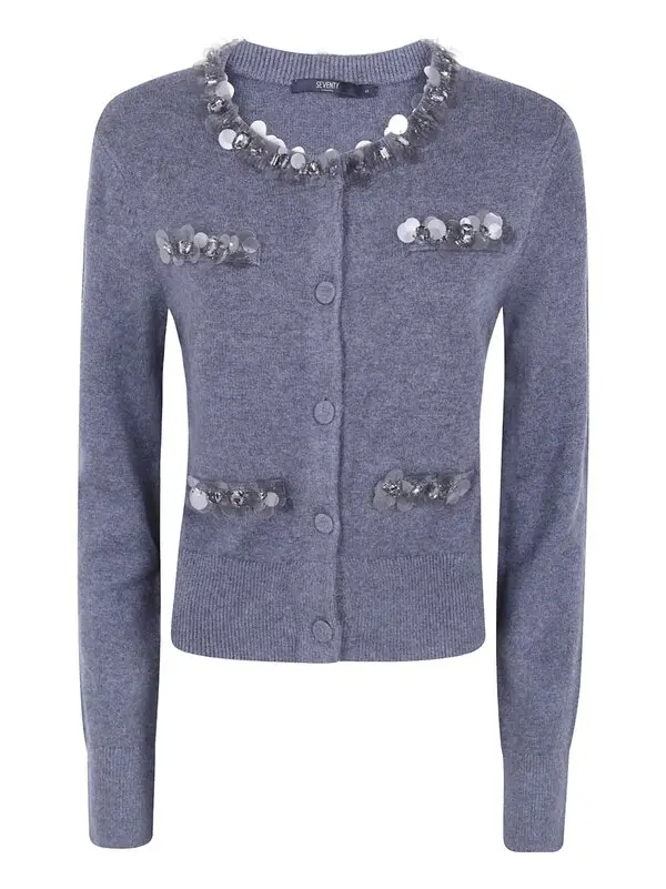 Seventy Embellished Jumper - Grey