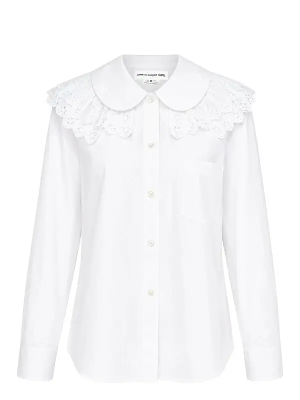 Comme Des Garçons Long-sleeved Shirt - White