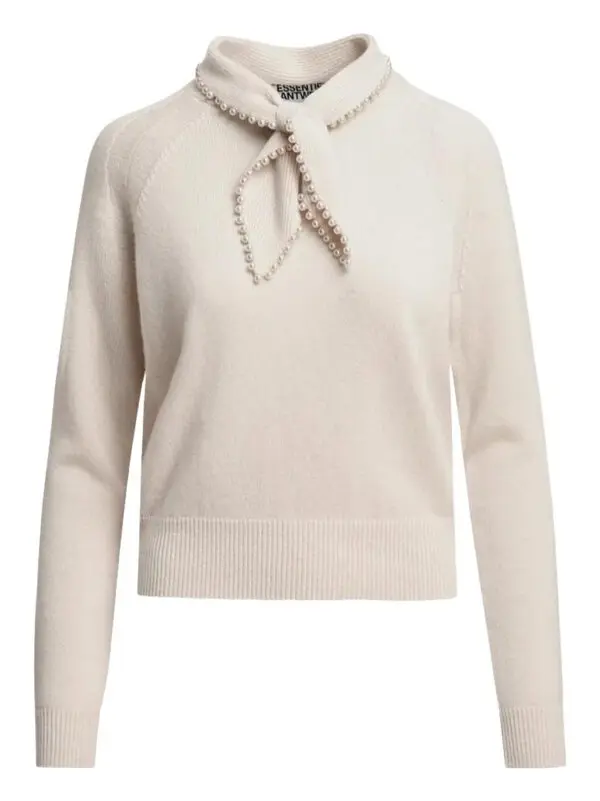 Essentiel Antwerp Kasa Bow-collar Sweater - Off-white