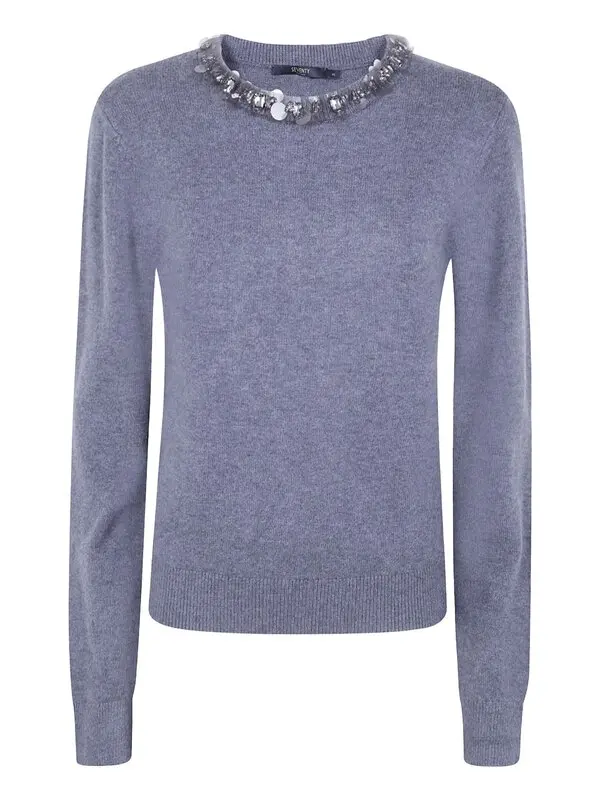 Seventy Embellished Neck Jumper - Gray