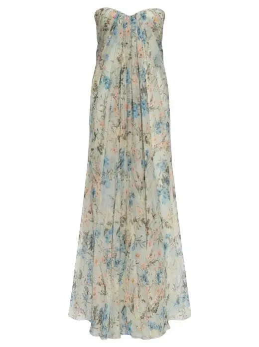 Alexander McQueen Strapless Floral Print Dress - No