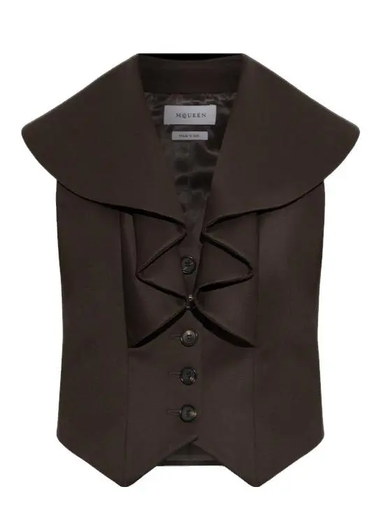 Alexander McQueen Ruffled Collar Vest Jacket - No