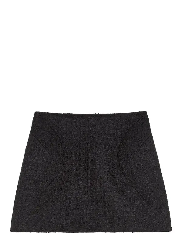 Alexander McQueen Light Tweed Mini Skirt - Black