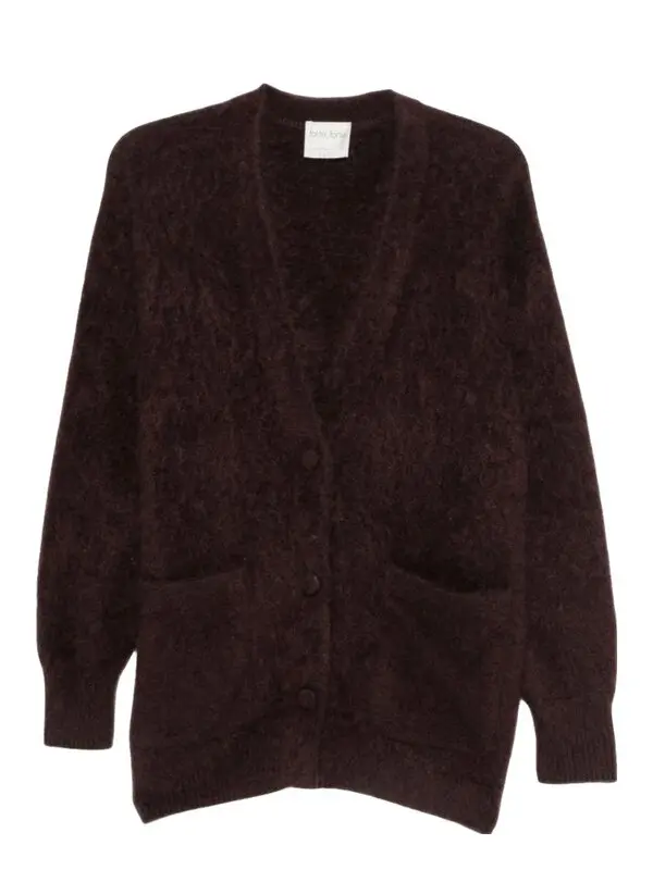 FORTE_FORTE Brushed Knit Cardigan - Dark Brown