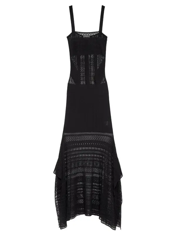 Alexander McQueen Viscose Knit Lace Dress - Black