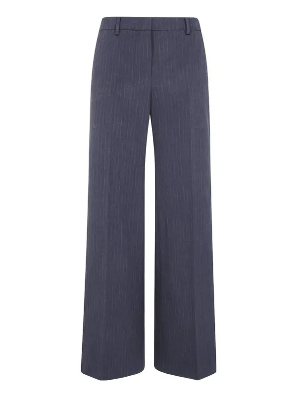 Seventy Pinstriped Tailored Trousers - Dark Gray