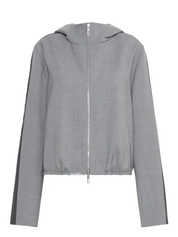 Sportmax Spxlepre Zipped Hooded Jacket - Medium Gray