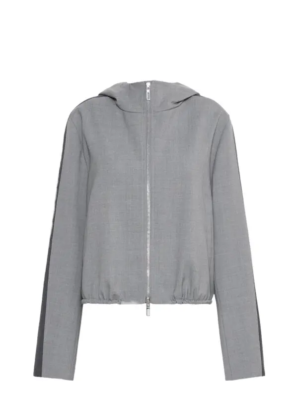 Sportmax Spxlepre Zipped Hooded Jacket - Medium Grey