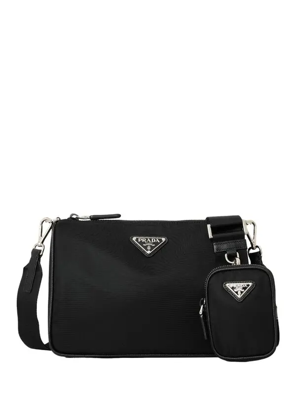 Prada Logo Shoulder Bag - Black