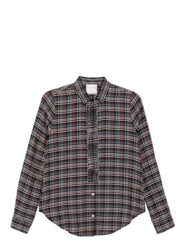 FORTE_FORTE Ruffled-trim Tartan-print Shirt - Multi-color