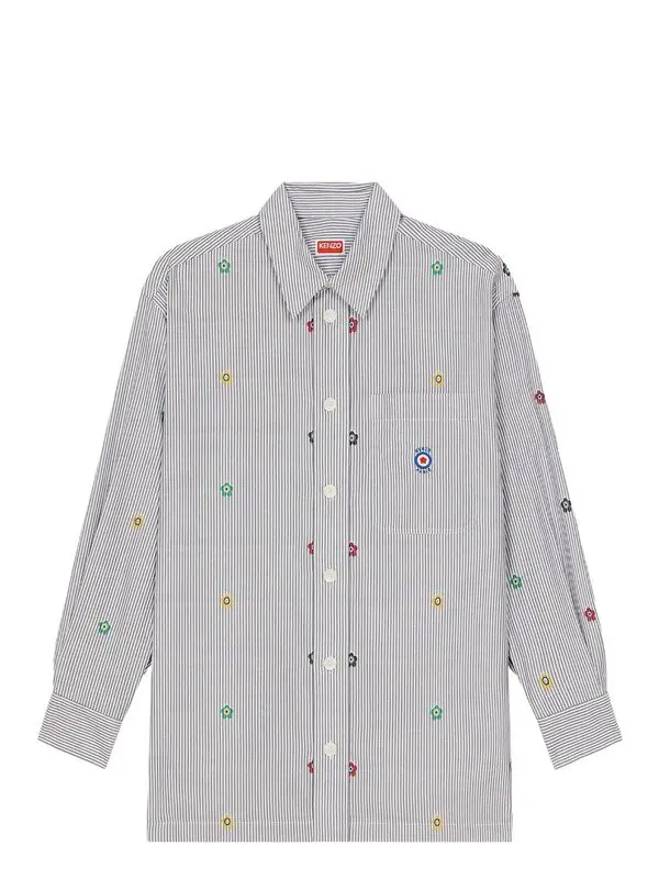 Kenzo Target Oversized Striped Shirt - Gray