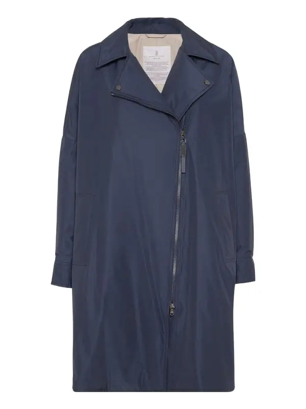 Brunello Cucinelli Zippered Long-sleeved Casual Jacket - Blue