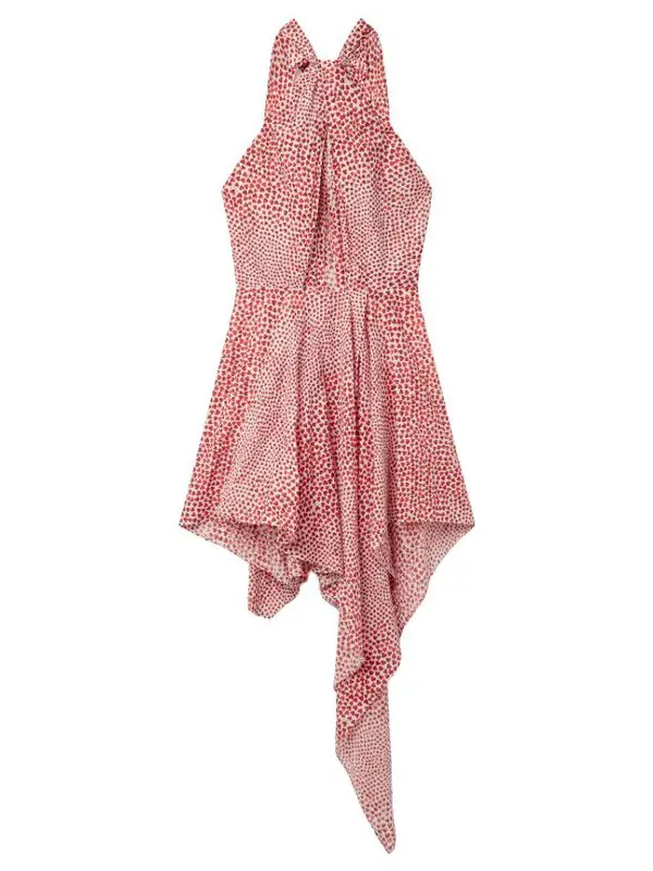 Stella McCartney Heart Printed Neck-lacing Mini Dress - Red