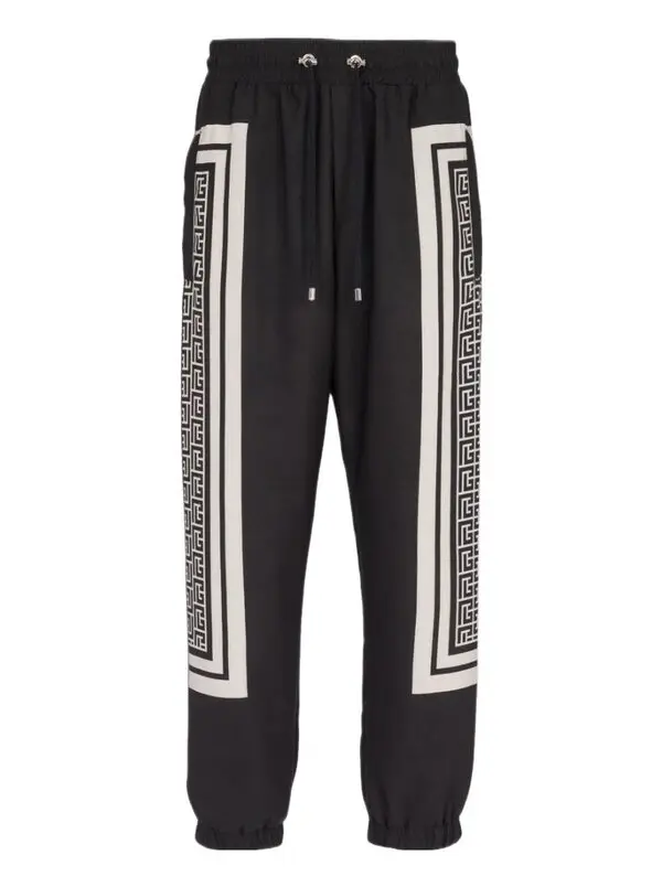 Balmain Monogrammed Scarf Joggers - Black