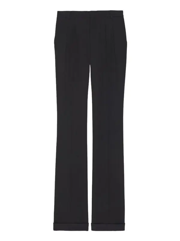 Saint Laurent Loose-fit Flared Trousers - Black