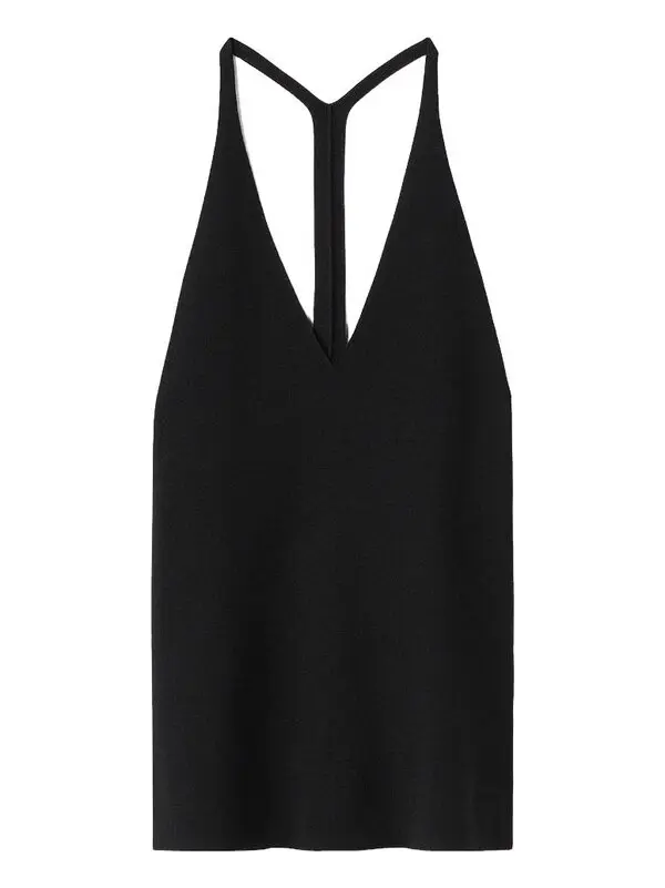 TOTEME V-neck Straight Hem Knitted Top - Black