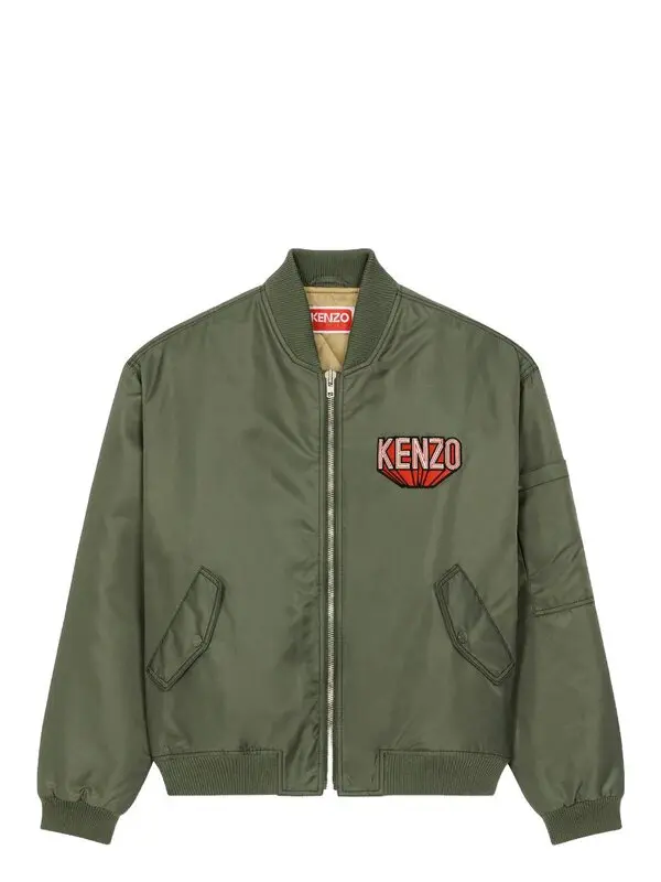 Kenzo 3d Logo Zipped Bomber Jacket - Green
